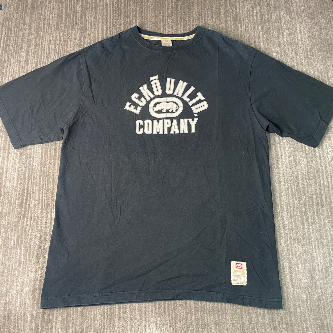 Vintage 2000s Ecko Unltd Company Graffiti Skate Grunge Y2K Aesthetic Basic Essential Black ...