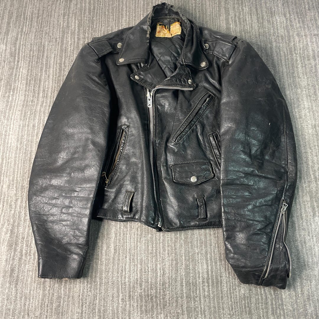 Vintage 70s Excelled Leather Motorcycle Biker Style Talon Zipper ...