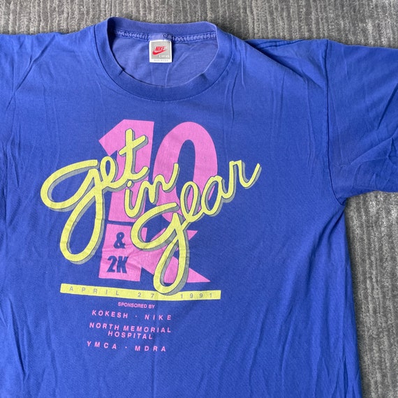 Vintage 90s Nike Swoosh Check Running Basic Essential… - Gem