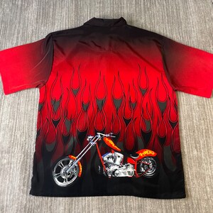 Vintage 2000s Dragonfly Roadhouse Flames Chopper Motorcycle All Over ...