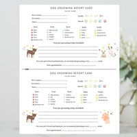 Dog Grooming Report Card Printable - Digital & Instant Download ...