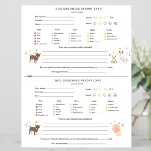 Dog/pet Grooming Business Forms, Consent and Release Form, Information ...