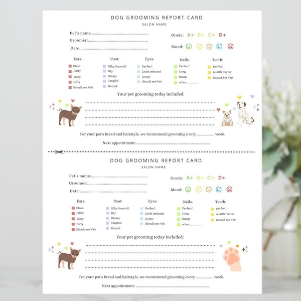 Dog Grooming Business Forms, Consent and Release Form, Information Form ...