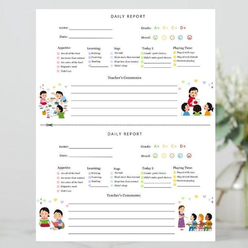 Toddler Daily Sheet - Etsy