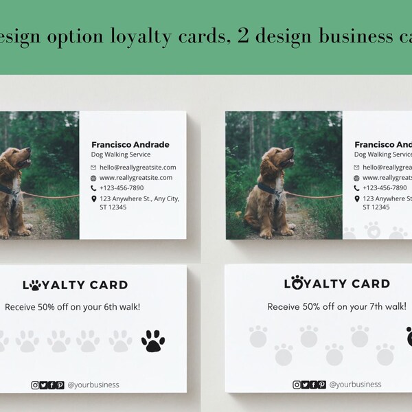 Dog Walking Business Card - Etsy