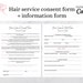 Editable Hair Stylist Information Form, Hair Stylist Consent Template ...