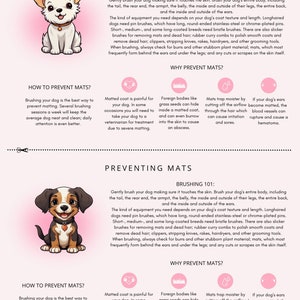 Editable Preventing Mats Dog Grooming Tips Handout - Etsy