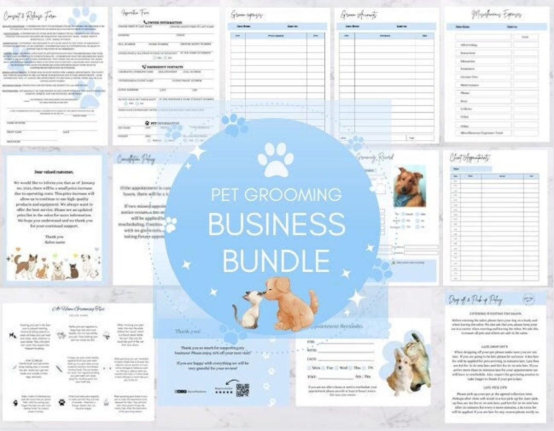 Dog/pet Grooming Business Bundle, Pets Grooming Forms, Pet Grooming ...