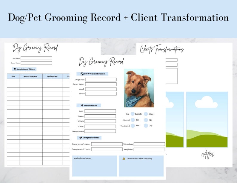 Dog Groomer Record Client Appointment History Pet Groomer - Etsy