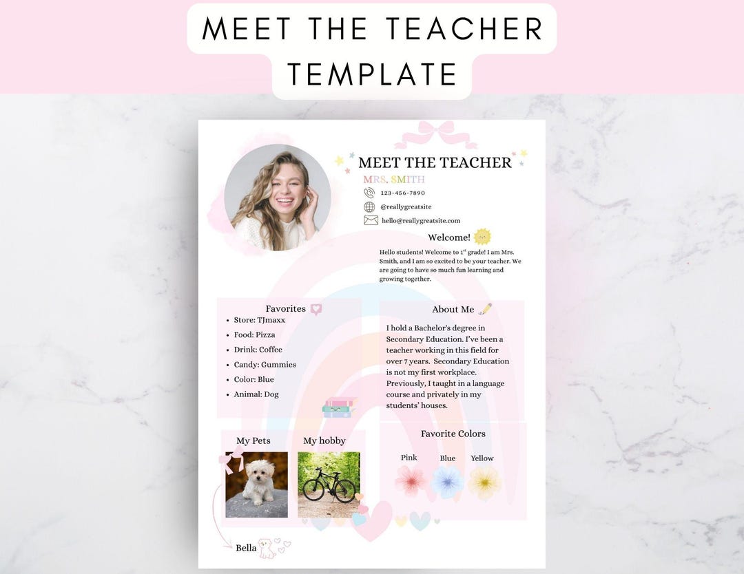 Editable Meet the Teacher Template, Meet Theteacher Bow Letter, Meet ...