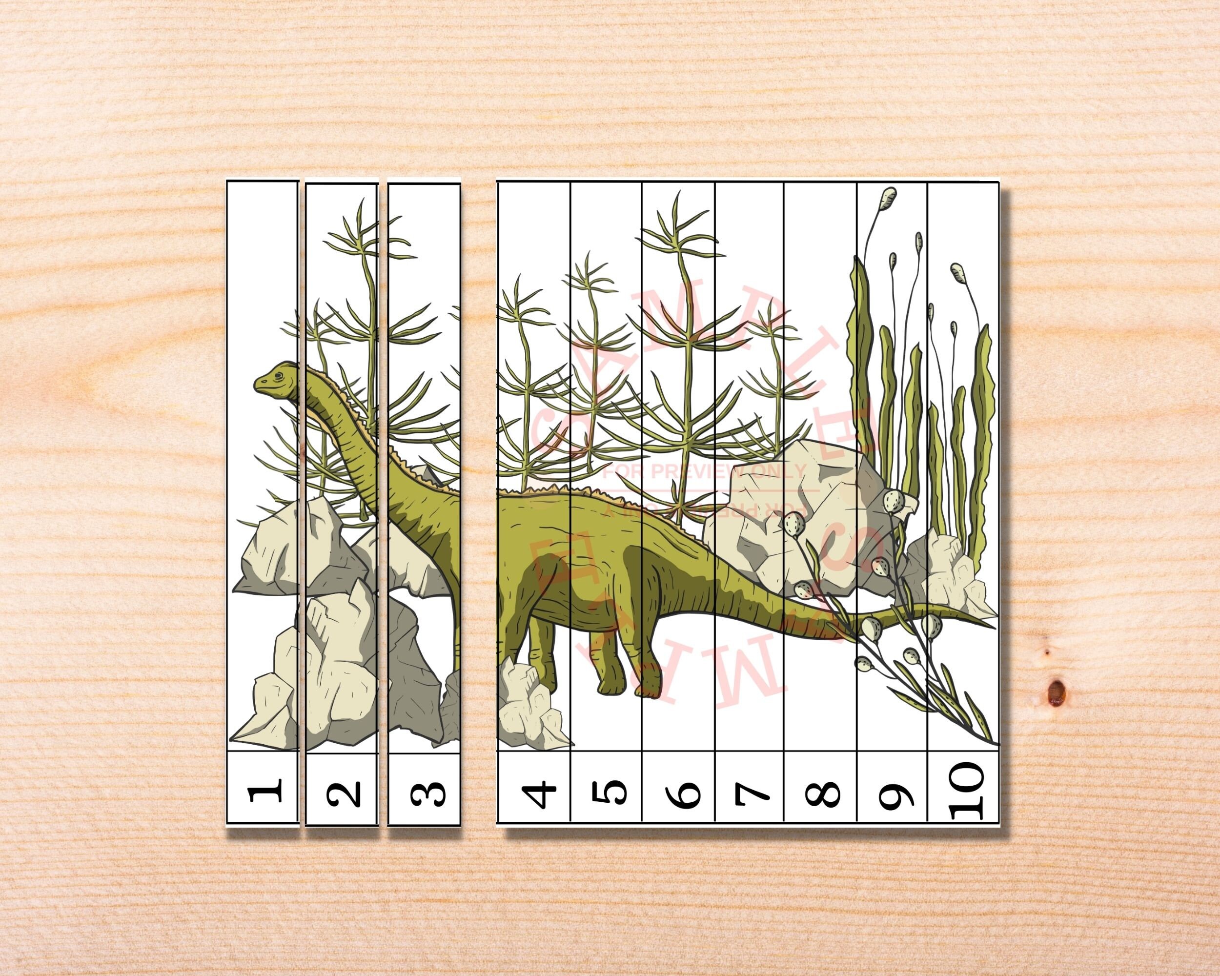 Dinosaur Number Sequence Puzzle Dinosaur Activity Busy | Etsy