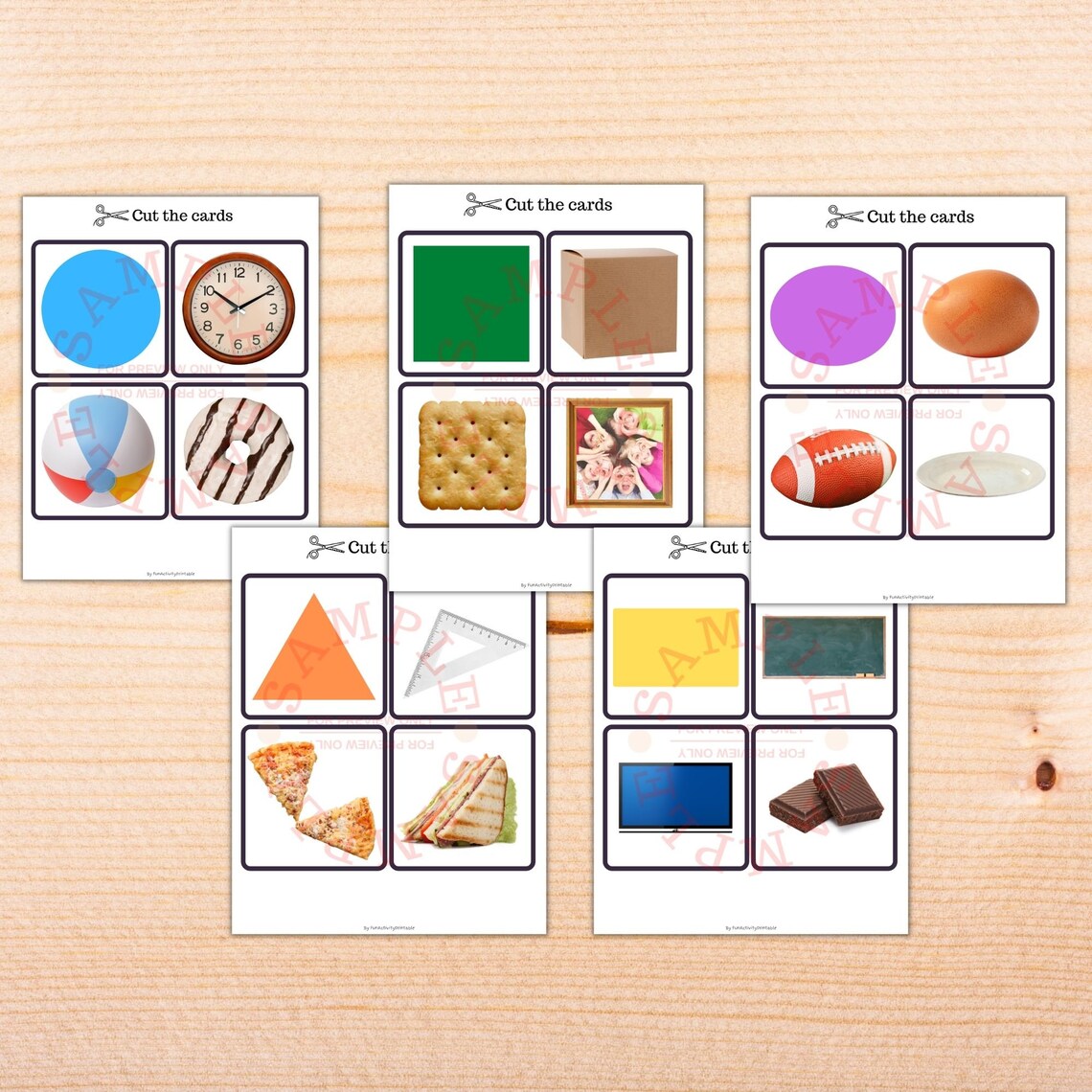 Shapes Sorting Cards Sort by Shapes Learn About Shapes Shapes Activity ...