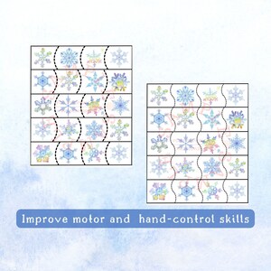 Snowflakes Cutting Strips Printable Cutting Sheets for Kids Preschool ...