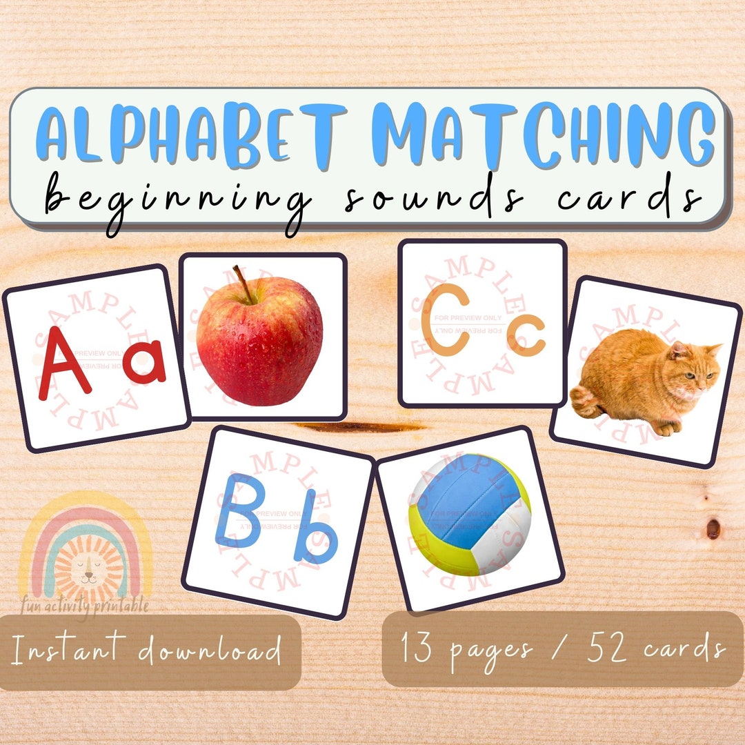 Alphabet Matching Activity With Real Images Beginning Sounds Toddler's ...