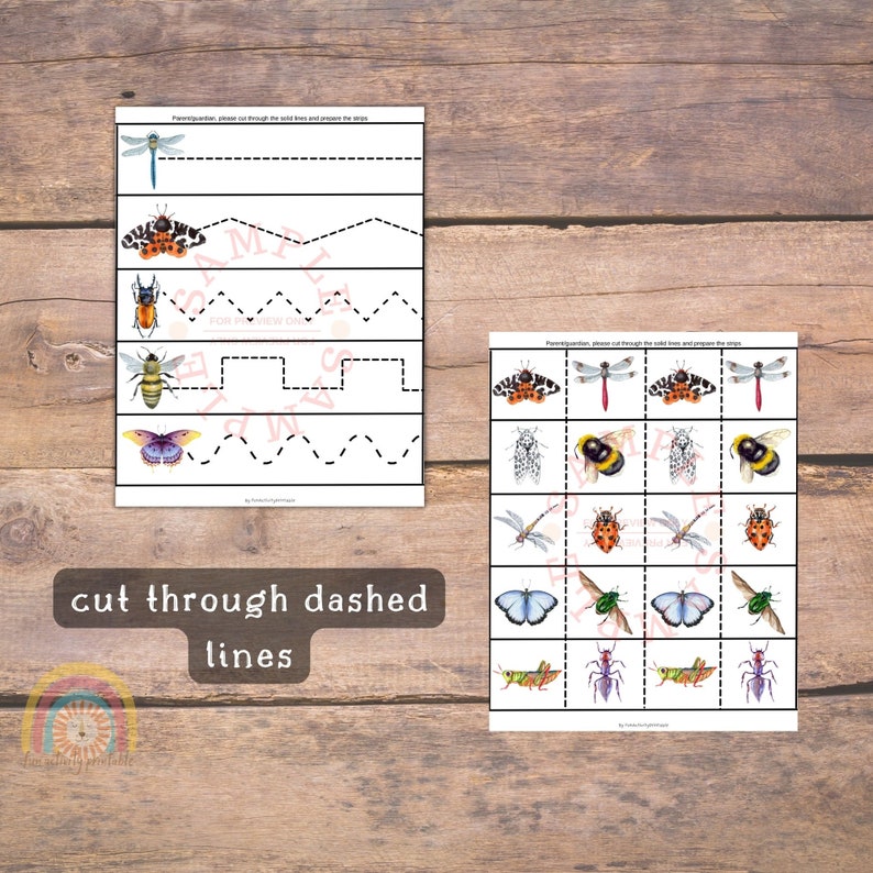 Insect Cutting Strips Printable Cutting Sheets for Kids Preschool ...
