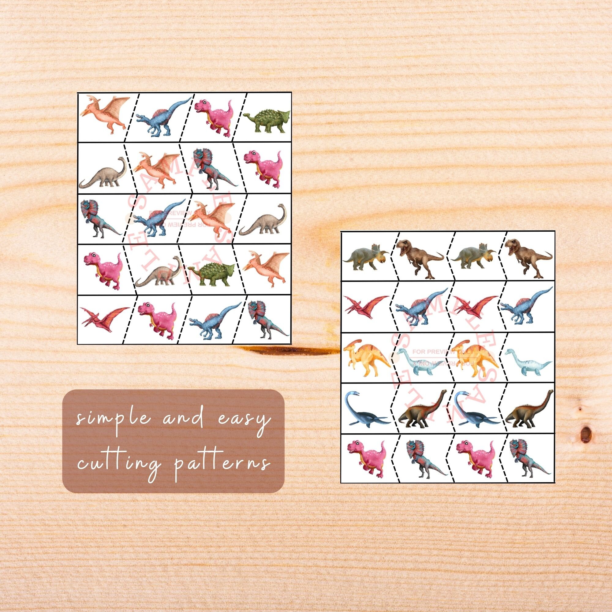 Dinosaur Cutting Strips Printable Cutting Sheets for Kids Preschool ...