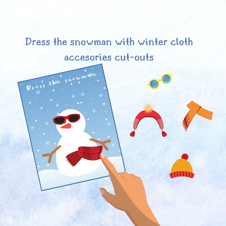 Dress the Snowman Printable Game Winter Activity for Kids Learning ...