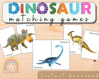 Dinosaur Matching Games Dinosaur Activity for Kids Learn About Dinosaur ...
