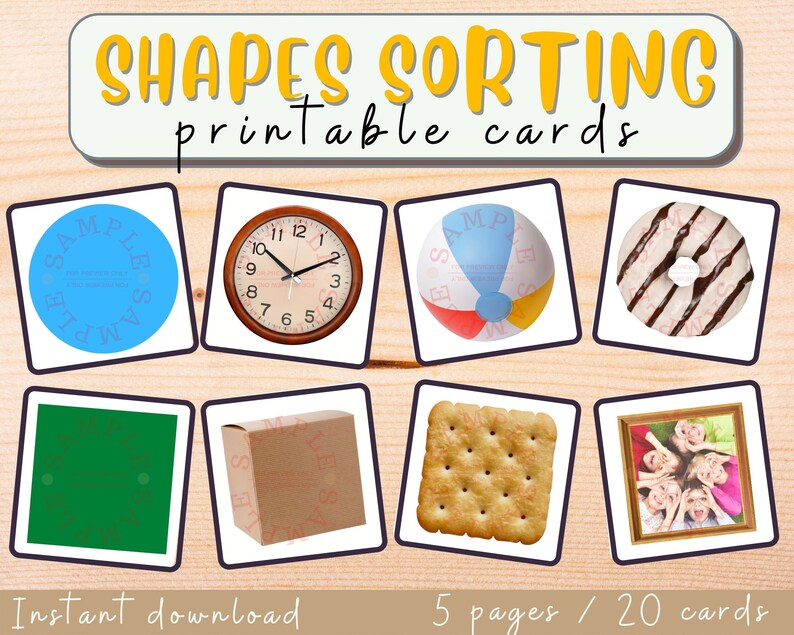 Shapes Sorting Cards Sort by Shapes Learn About Shapes - Etsy