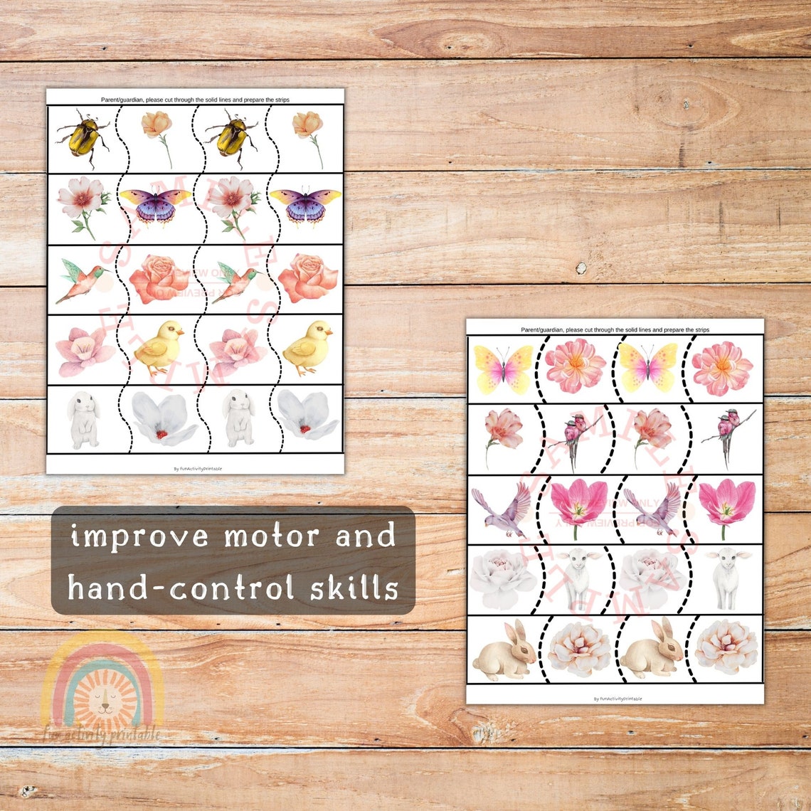 Spring Cutting Strips Printable Cutting Sheets for Kids Preschool ...