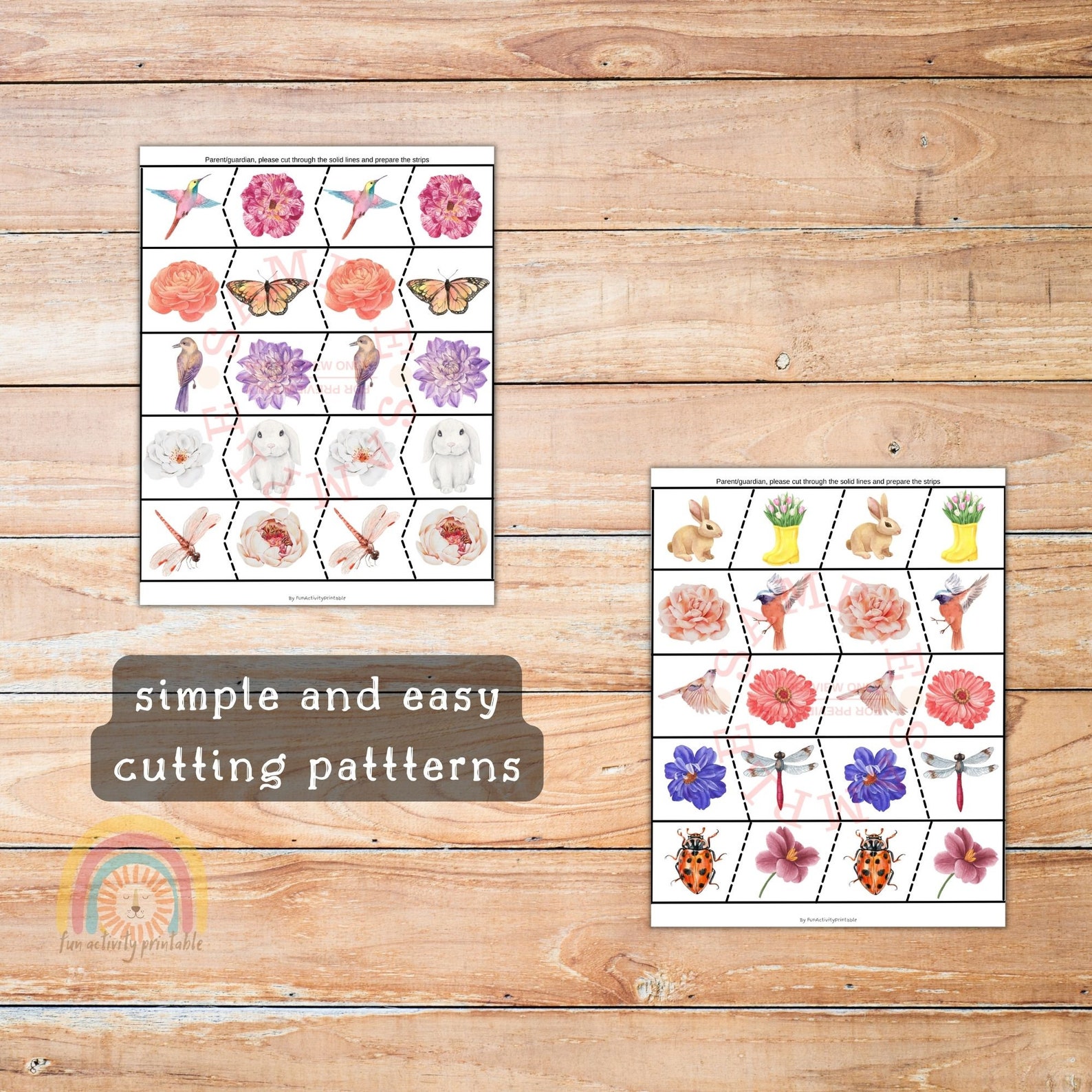 Spring Cutting Strips Printable Cutting Sheets for Kids Preschool ...