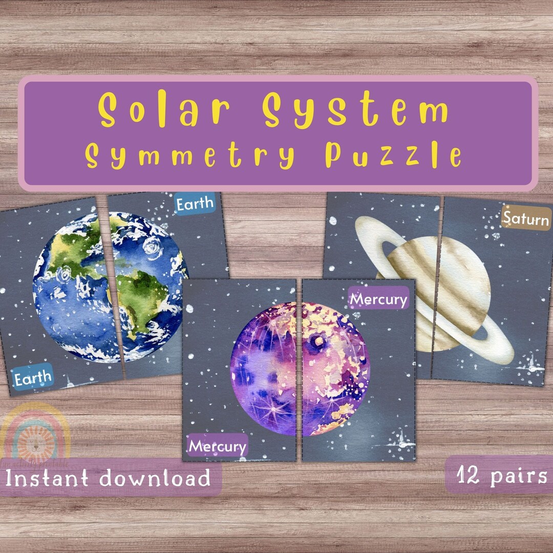 Solar System Symmetry Puzzle Planets Activity for Kids Learn About ...