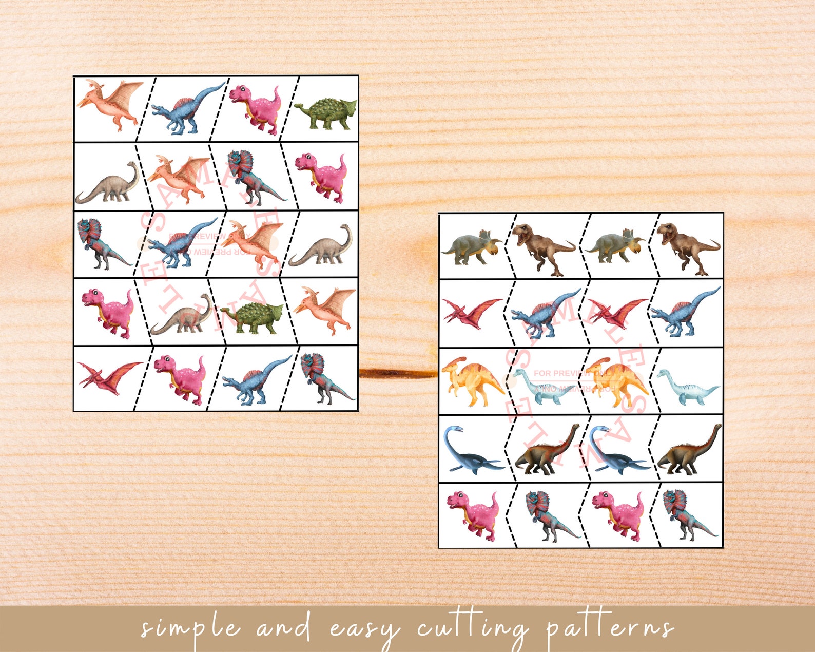 Dinosaur Cutting Strips Printable Cutting Sheets for Kids - Etsy