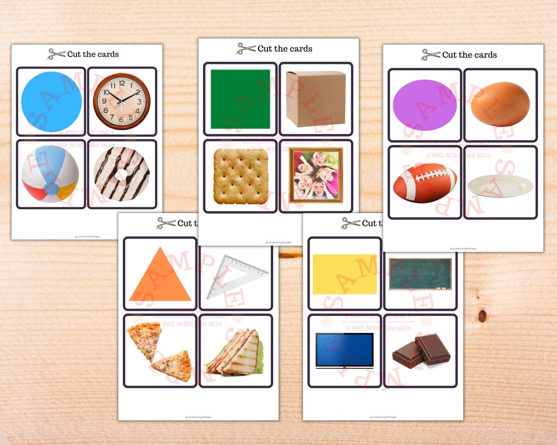 Shapes Sorting Cards Sort by Shapes Learn About Shapes - Etsy