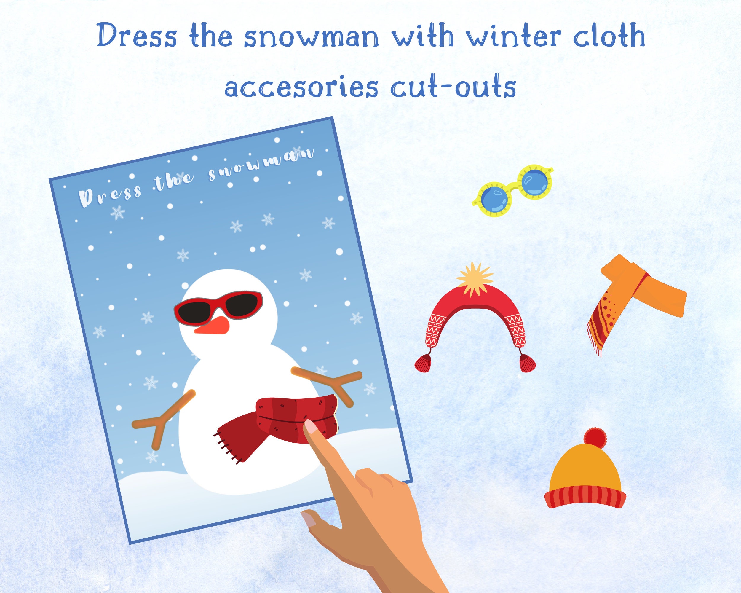 Dress the Snowman Printable Game Winter Activity for Kids - Etsy