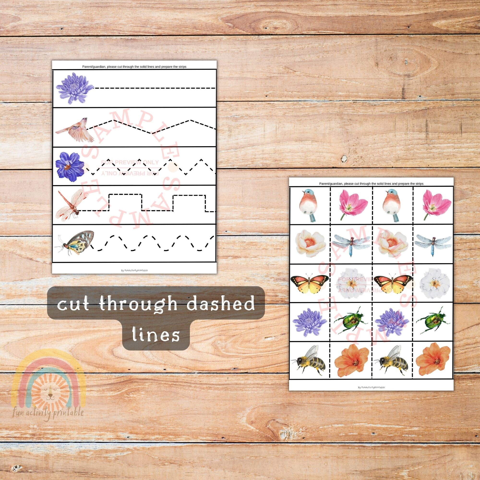 Spring Cutting Strips Printable Cutting Sheets for Kids Preschool ...