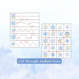 Snowflakes Cutting Strips Printable Cutting Sheets for Kids Preschool ...