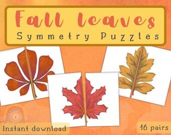 Autumn Puzzle: Fall Leaves Matching Game for Toddlers. - Etsy