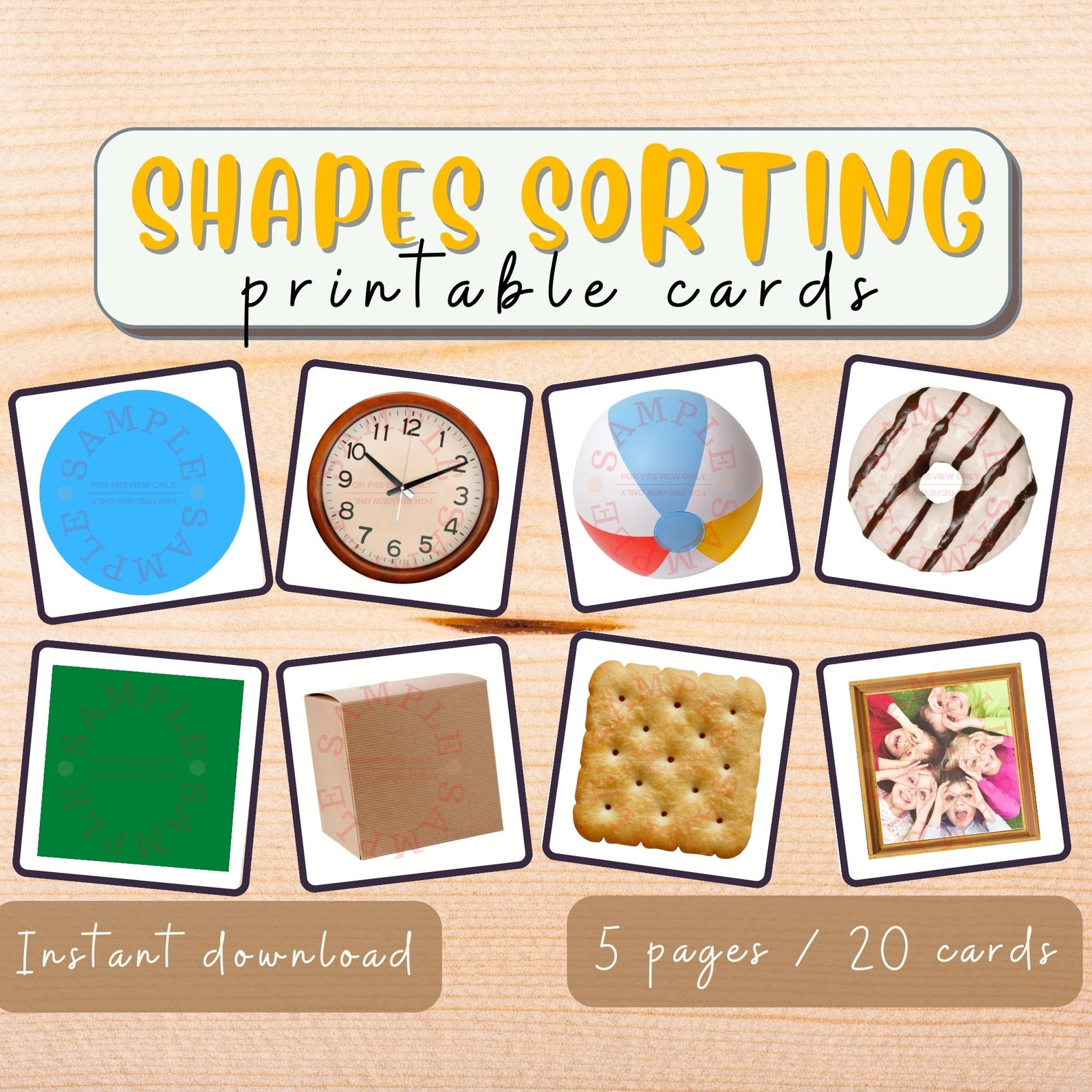 Shapes Sorting Cards Sort by Shapes Learn About Shapes Shapes Activity ...