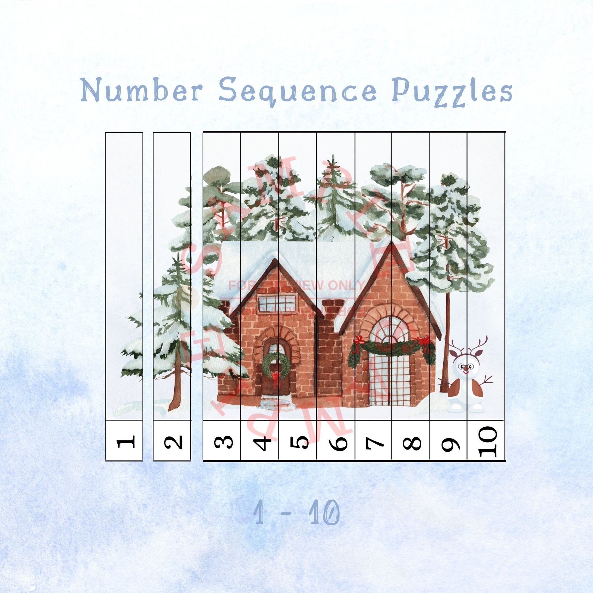 Winter Number Sequence Puzzles Printable Preschool Puzzles Kids ...