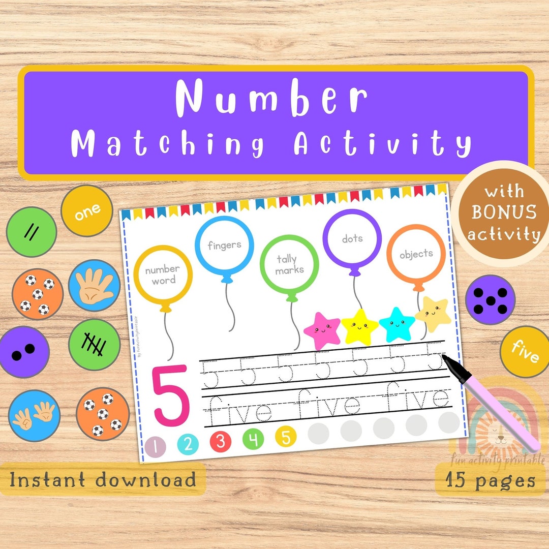Number Matching Activity for Kids Printable Number Game for Toddler ...