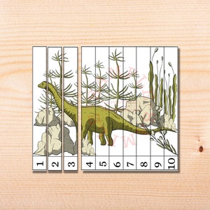 Dinosaur Number Sequence Puzzle Dinosaur Activity Busy - Etsy