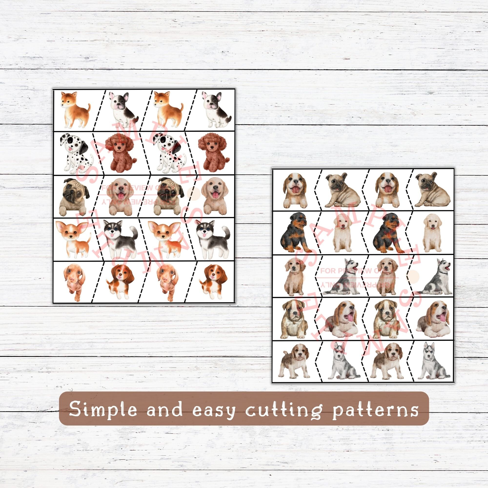 Puppy Cutting Strips Printable Cutting Sheets for Kids Preschool ...