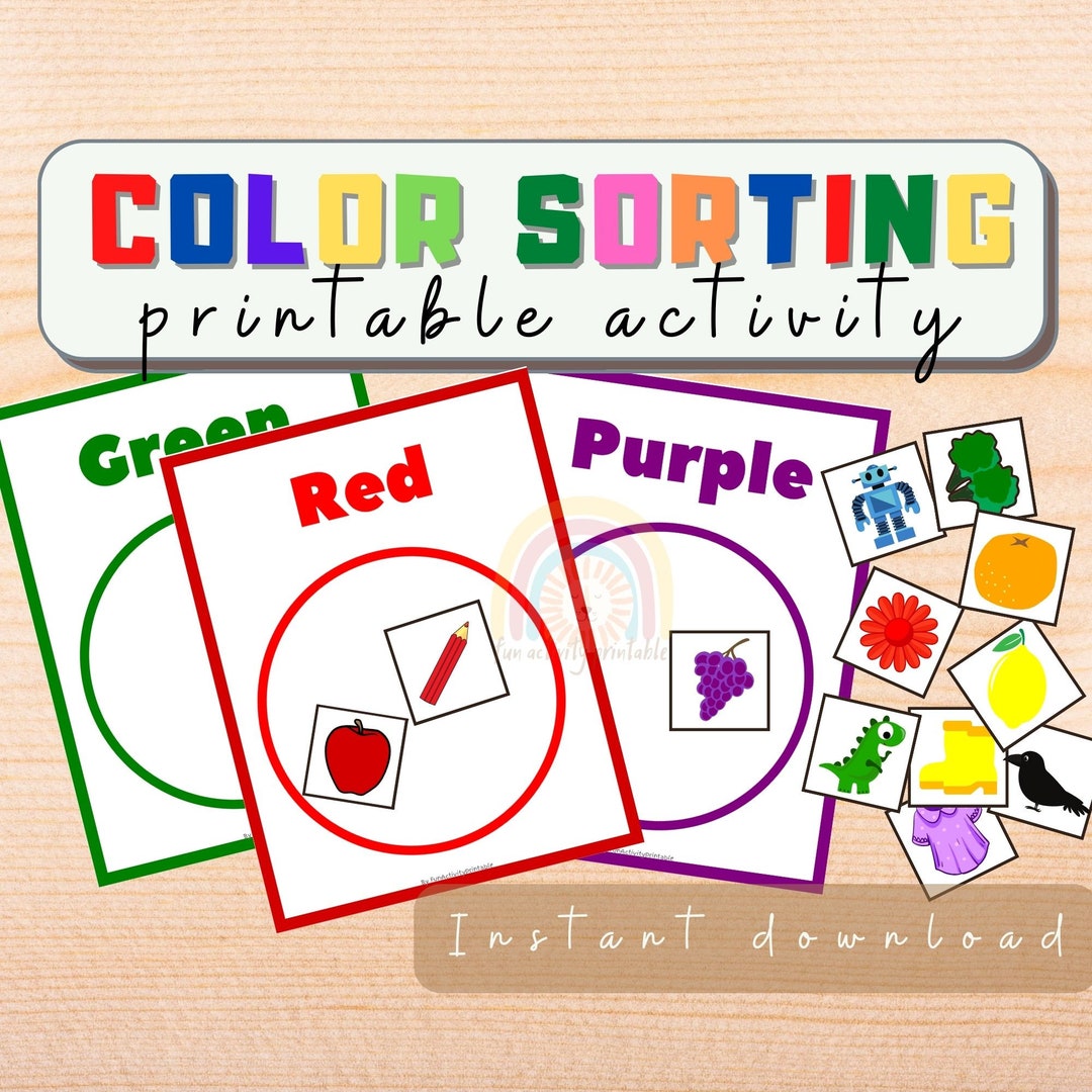 Color Sorting Printable Activity Learn About Colors Sorting Activity ...
