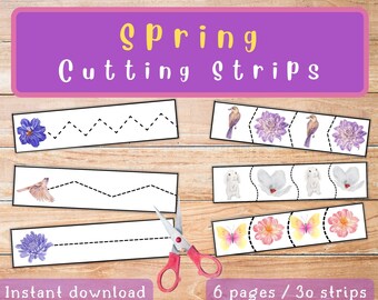 Dinosaur Cutting Strips Printable Cutting Sheets for Kids Preschool ...