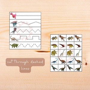 Dinosaur Cutting Strips Printable Cutting Sheets for Kids Preschool ...
