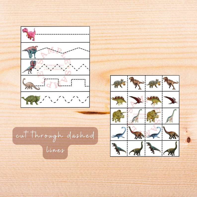 Dinosaur Cutting Strips Printable Cutting Sheets for Kids Preschool ...