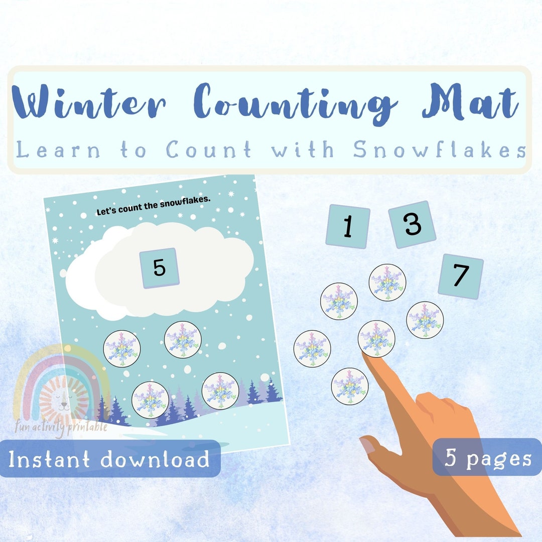 Winter Counting Mats Printable Winter Activity and Games for Kids and ...