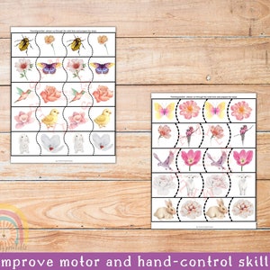 Spring Cutting Strips Printable Cutting Sheets for Kids | Etsy