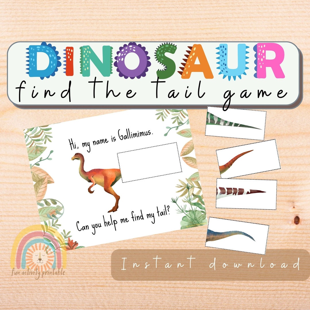 Dinosaur Find the Tail Game Dinosaur Activity Busy Book Printable ...