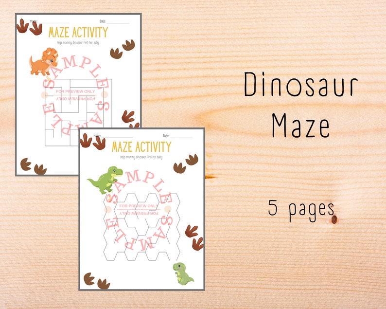 Dinosaur Activity Worksheets Bundle Printable Dinosaur - Etsy