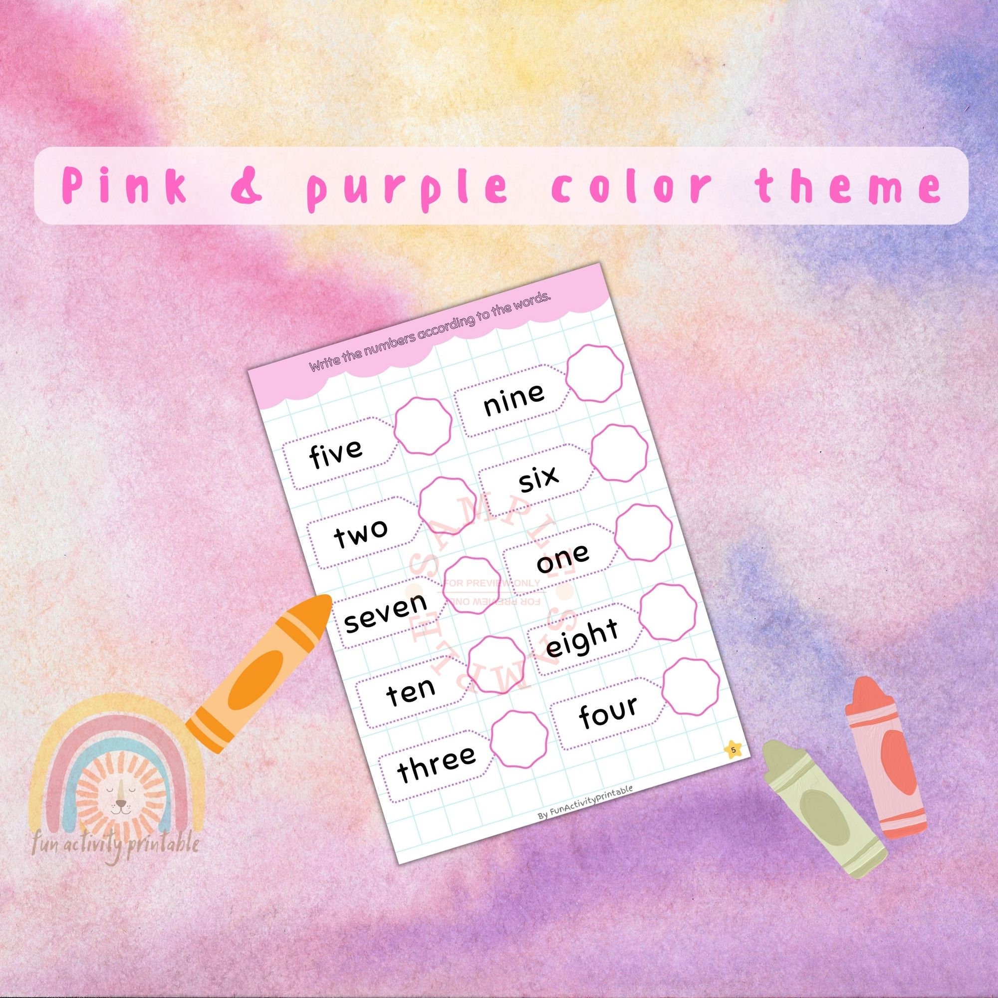 Number Recognition Worksheet for Pre-school Magical Theme Learn Numbers ...