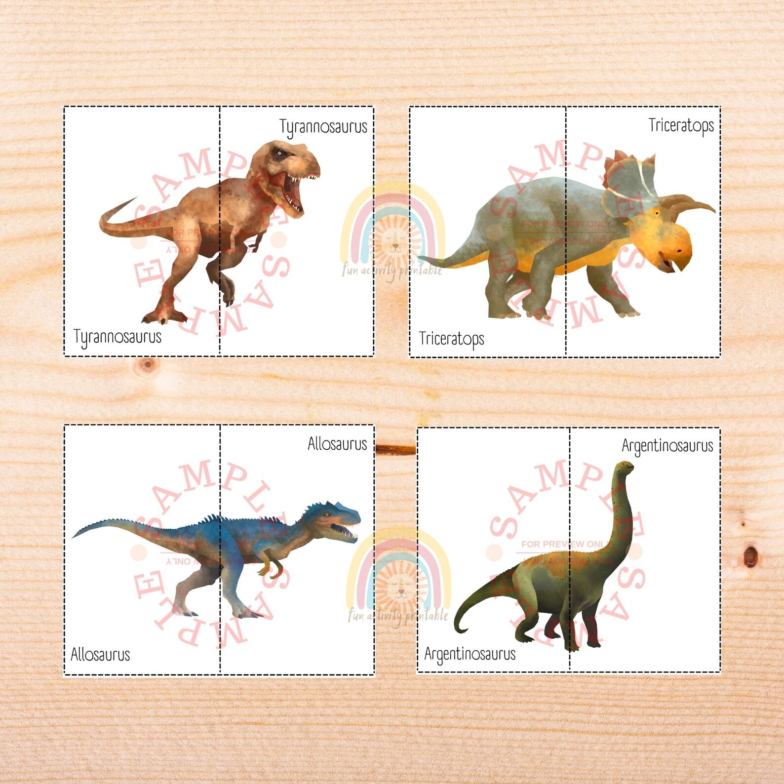 Dinosaur Matching Games Dinosaur Activity for Kids Learn About Dinosaur ...