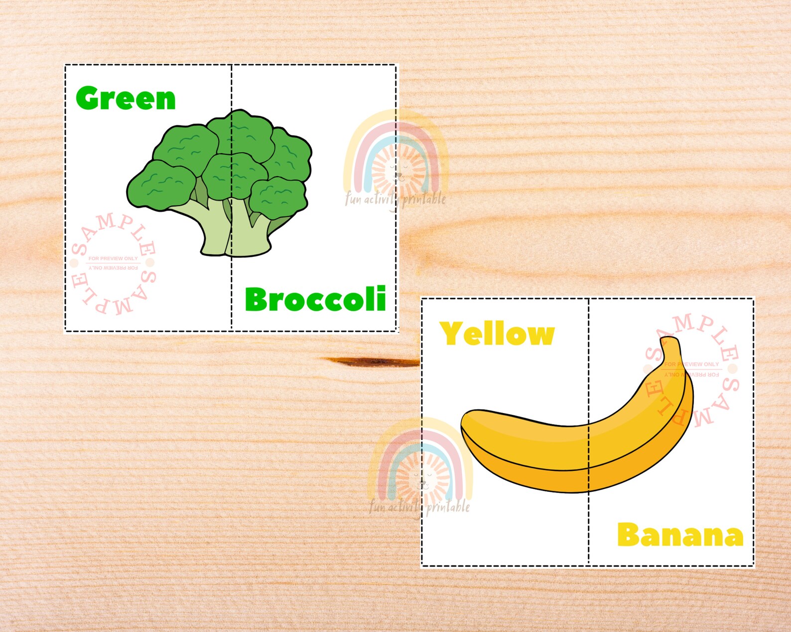 Color Matching Printable Puzzles Learning Colors Matching | Etsy