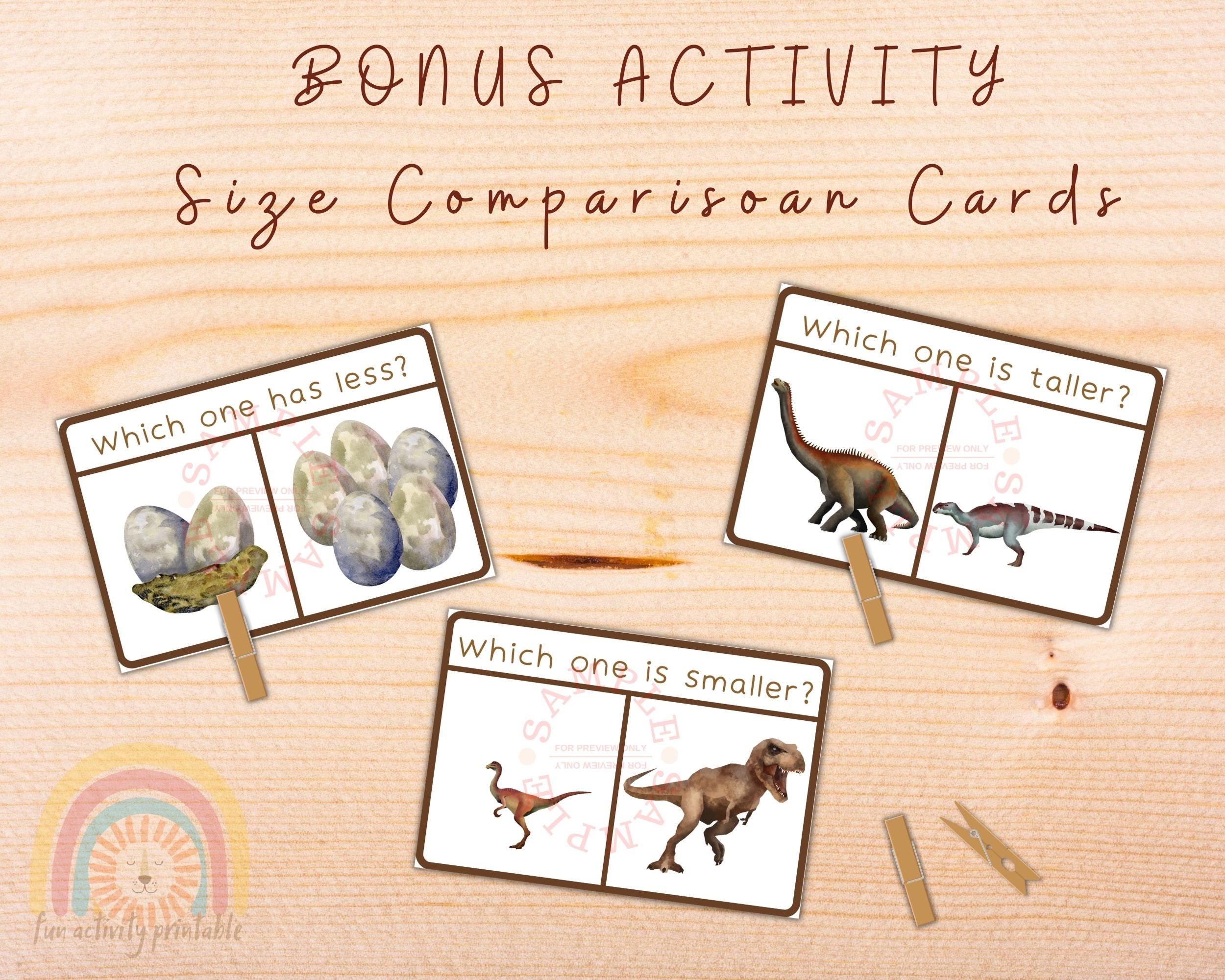 Dinosaur Count and Clip Cards Toddler's Counting | Etsy
