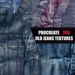 PROCREATE OLD DENIM Brushes,old Jeans Fabric Procreate Texture Seamless ...